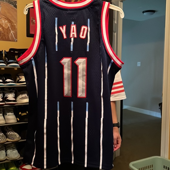 Mitchell & Ness | Shirts | Youth Xl Yao Ming Rockets Throwback Jersey ...